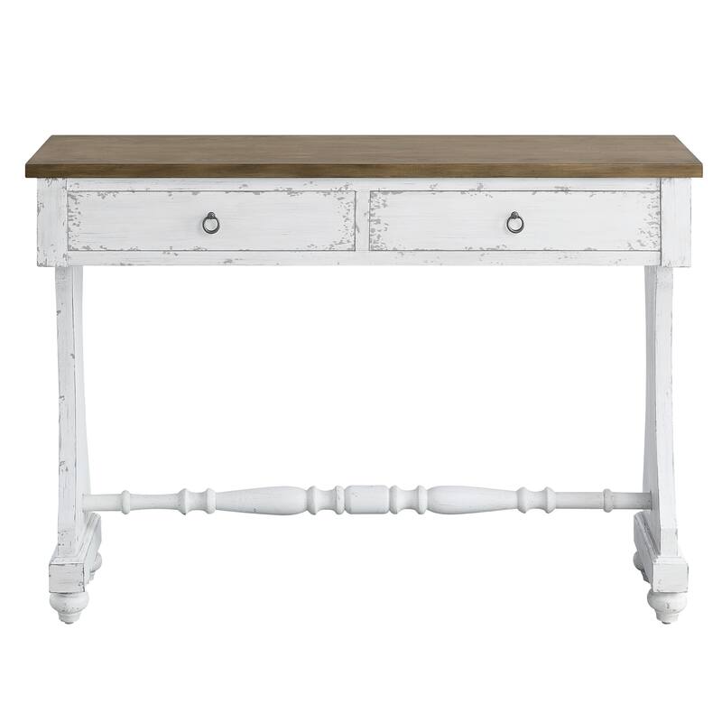 Console Table in Antique White Finish - Overstock - 36787703