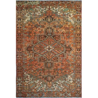 Fine Vintage Heriz von Rust/Brown Rug - 7'2" x 11'5" - Bed Bath ...