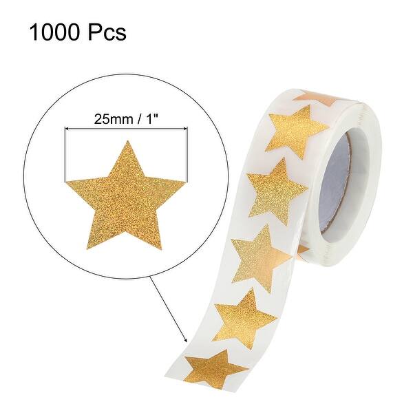 2 Roll Glitter Star Stickers 1 Inch DIY Adhesive Sparkling Labels - 1 ...