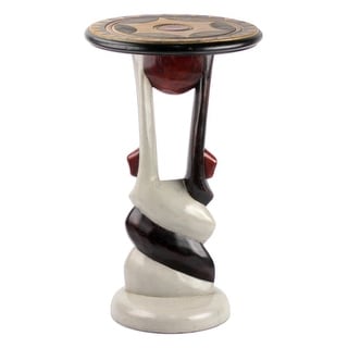 Handmade African Twist Wood accent table (Ghana) - Bed Bath & Beyond ...