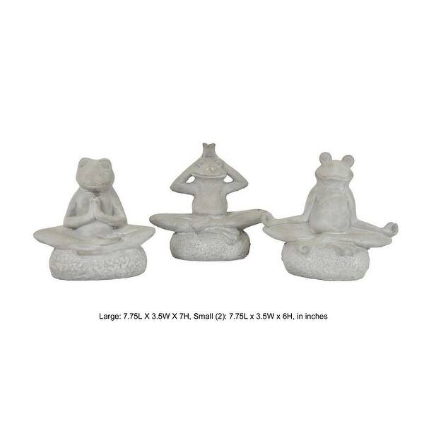 Darrell Yoga Frogs Set of 3 Zen Statues, Resin Frames Different Poses, Gray - Bed Bath & Beyond ...