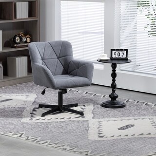 Modern Velvet Desk Chair Swirl Office Chair No Wheels Comfy Computer ...