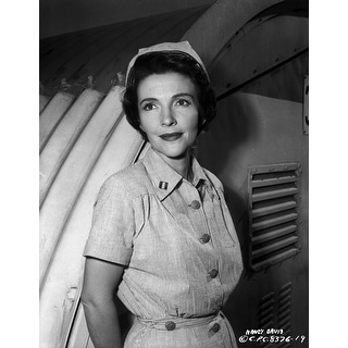 Nancy Davis posed in Nurse Outfit in Black and White Photo Print - Bed ...