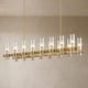 KAYLA Brass Kitchen Island Lighting- 16-Light Linear Chandelier - Bed ...