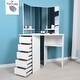 Victoria - Corner Makeup Table with Mirror and Integrated Storage - Bed ...