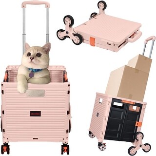 Foldable Utility Cart Collapsible Crate Rolling Carts - Bed Bath ...