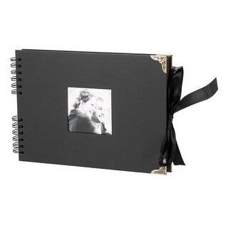 Scrapbook Album,Coil DIY Horizontal Photo Album,with 40 Sheets Black ...