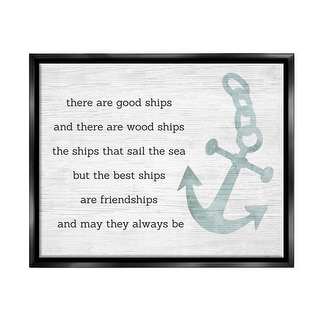 Stupell Inspirational Friendship Quote Boat Ship Anchor Silhouette ...