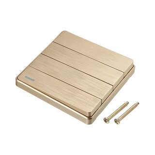 Light Switch Wall Panel Push Button 4 Gang 1 Way Gold Tone 250V 10A ...