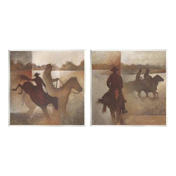 Stupell Rodeo Cowboy Silhouette Wall Plaque Art Design By White Ladder ...