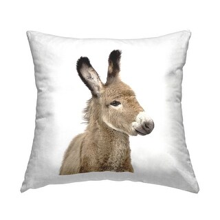 Stupell Baby Donkey Farm Animal Smile Printed Throw Pillow Design by ...