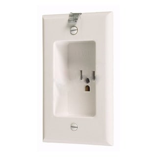 15 AMP Rectangle Beige Electrical Receptacle Plastic American ...