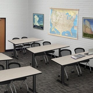 60" x 24" Training Table- Maple & 2 Nesting Chairs- Black - Bed Bath ...