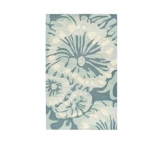 2’ x 3’ Hummingbird Haven Sprout Green and Dolphin Gray Hand Tufted ...