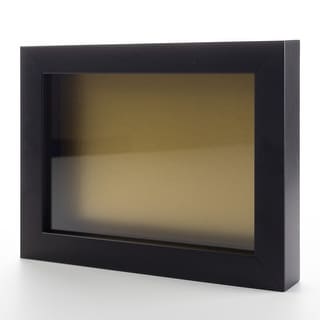 6x6 Shadow Box Frame Painted Black Real Wood with a Gold AcidFree ...