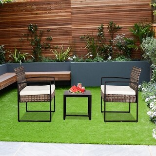 Oshion 3-piece Outdoor Courtyard Balcony Rattan Chair Leisure Set - Bed ...