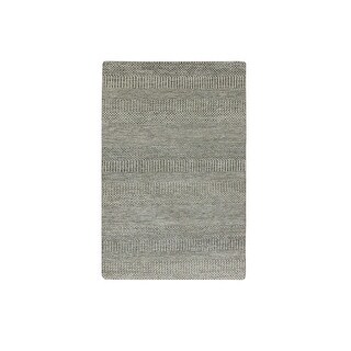 Kendall Charcoal Gray, Grass Design, Tone on Tone, Modern Undyed Pure ...