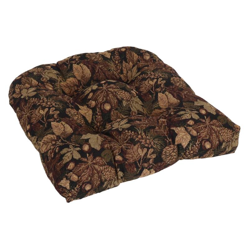 19-inch Rounded Back Tapestry Chair Cushion (Multiple Patterns, Set of ...
