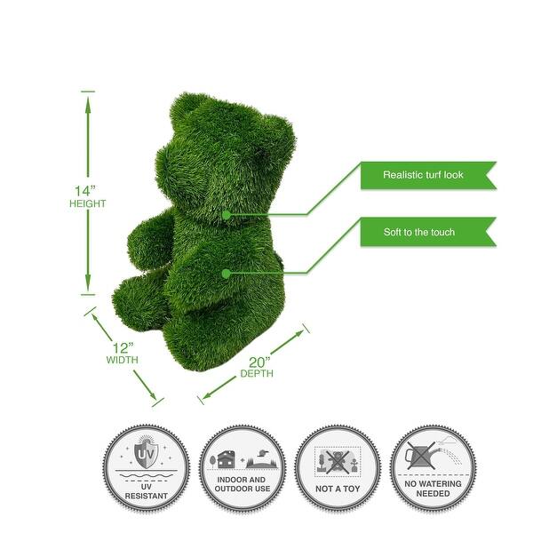 Artificial Turf Animal Topiary Green Sitting Bear - Unique Yard Decor ...