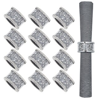 Silver Diamond Glass Napkin Rings Set - Bed Bath & Beyond - 37363657