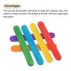 Colorful Wood Craft Sticks, 2.5 Inch Rainbow Wooden Crafts Stick, 500 ...