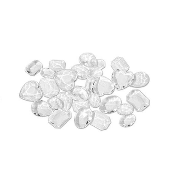 Pack of 12 Clear Plastic Novelty Diamonds - Assorted Shapes and Sizes ...