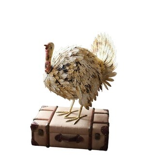 13.25" Antique White Painted Metal Turkey - Bed Bath & Beyond - 32426643