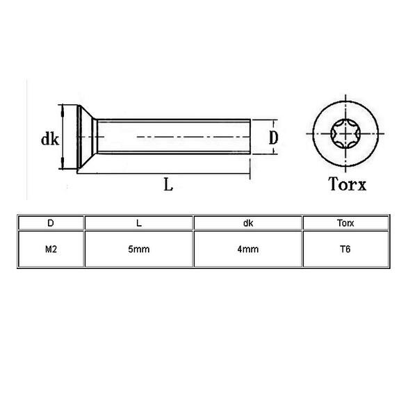 M2x5mm 304 Stainless Steel Flat Head Torx Anti Theft Machine Screws ...