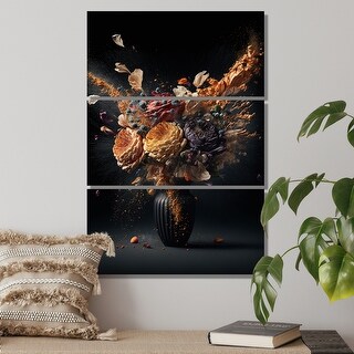 Designart "Still Life With Exploding Blossoming Flowers" Floral Canvas ...