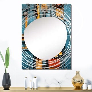 Designart "Blue Ndebele Tribal Patterns" African Tribal Mirror Blue ...
