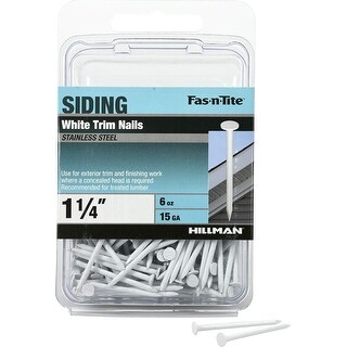 461819 White Painted Stainless Steel Trim Nails, 6 oz/1.25 x 15 - Bed ...