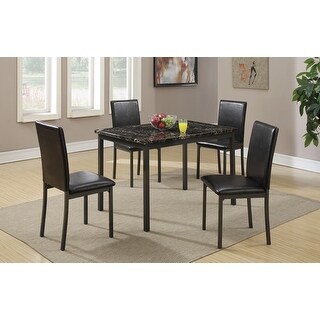 Dining Room Furniture 5pc Dining Set Table And 4x Chairs Faux Marble ...