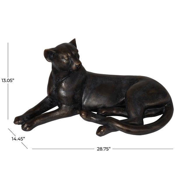 Black Polystone Laying Leopard Decorative Sculpture - Bed Bath & Beyond ...