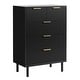 Wave Fluted 5 Drawer Dresser for Bedroom, Modern Wood Chest of Drawers ...