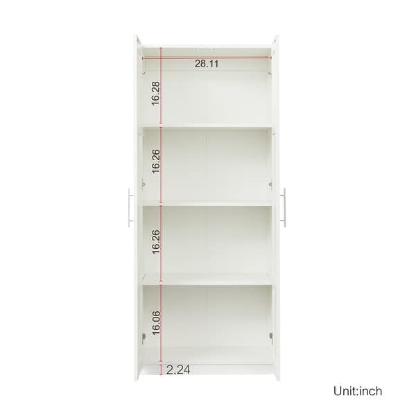 High wardrobe and kitchen cabinet with 2 doors and 3 partitions to ...