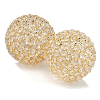 Set of 2 5" Polished Spheres in Brilliant Shiny Luster Finished and ...