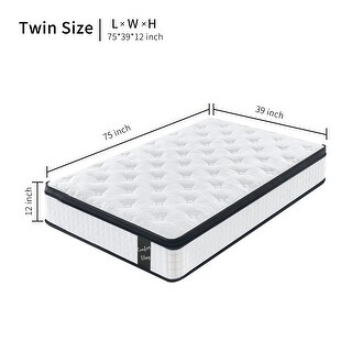 Twin Size 12 Inch 7 Zoned Cool Memory Foam Individual Pocket Spring ...