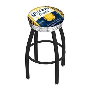 Corona Label 25" Classic Counter Stool with a Black Wrinkle and Chrome ...
