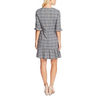 Cece Women's Plaid V-Neck Flounce Dress Gray Size 6 - Bed Bath & Beyond ...
