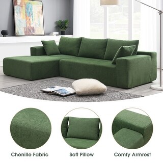 Minimalist Modular Sectional Sofa Upholstered L-Shape Sleeper Sofa ...
