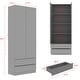 Tall Modular Display Storage Cabinet Bookcase w/Light Home Office - Bed ...