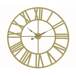 32" Gold Round Gallery Wall Clock - Bed Bath & Beyond - 35898704