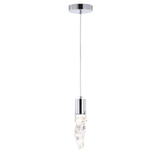 Chrome Metal LED Pendant With A Clear Crystal Stone - Bed Bath & Beyond ...