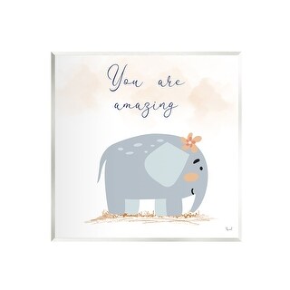 Stupell You Are Amazing Elephant Wall Plaque Art Design by Matthew ...