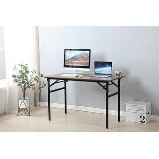 Folding Table Desk Office Desk 47 24 Inches Computer Desk Workstation ...