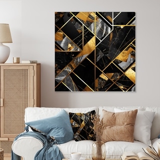 Designart "Marble Granite Agate With Touches Of Gold XVI" Modern ...