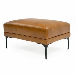 Divani Casa Jacoba - Modern Camel Leather Rectangular Ottoman - Bed ...