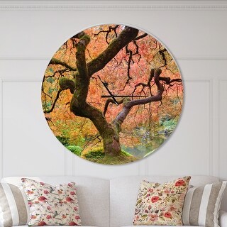 Designart 'Autumn Maple Tree' Oversized Traditional Wall CLock - Bed ...