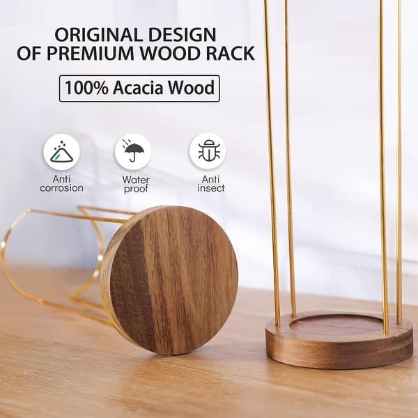 Large Stackable Coffee Mug Set with Rack and Wooden Base - On Sale ...