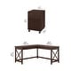 Key West 60W L Desk with 2 Drawer File Cabinet by Bush Furniture - Bed ...